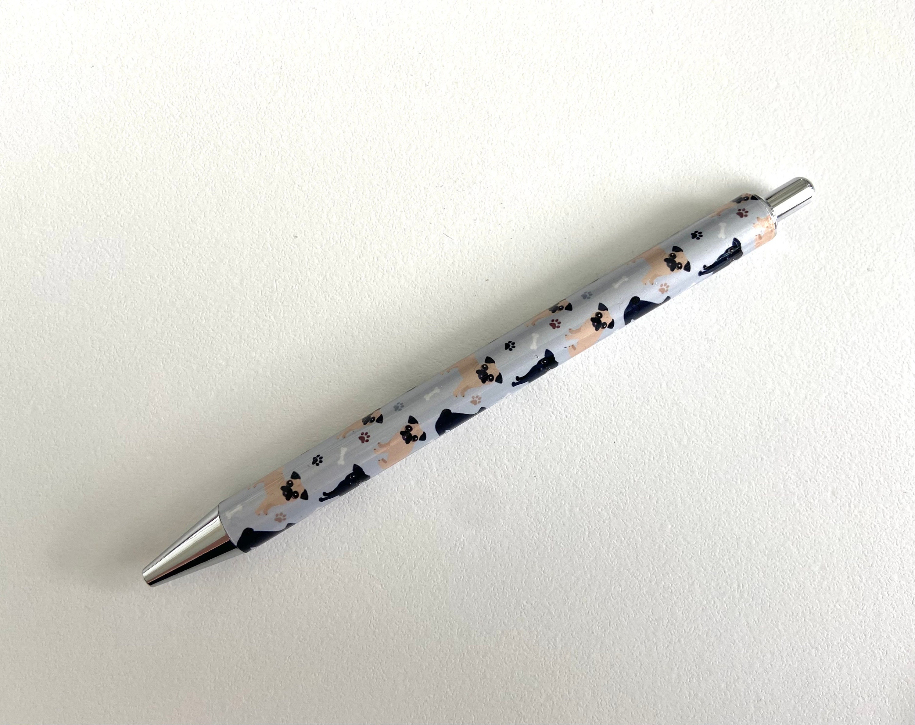 Pug Gel Pen, Cute Dog Epoxy Resin Pen, Black Ink - Etsy