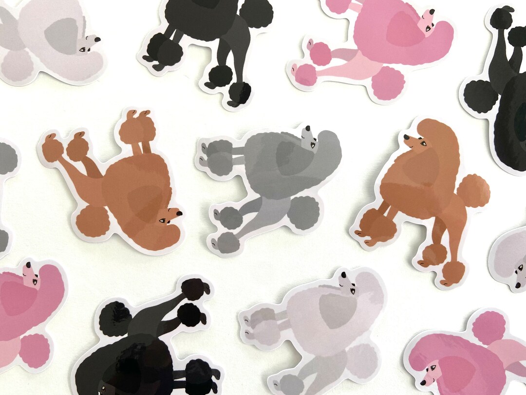 Cute Poodle Sticker Waterproof Vinyl Sticker Poodles Stickers - Etsy