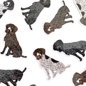 German Wirehaired Pointer Die Cut Sticker Waterproof Vinyl Sticker GWP German Wirehaired ...