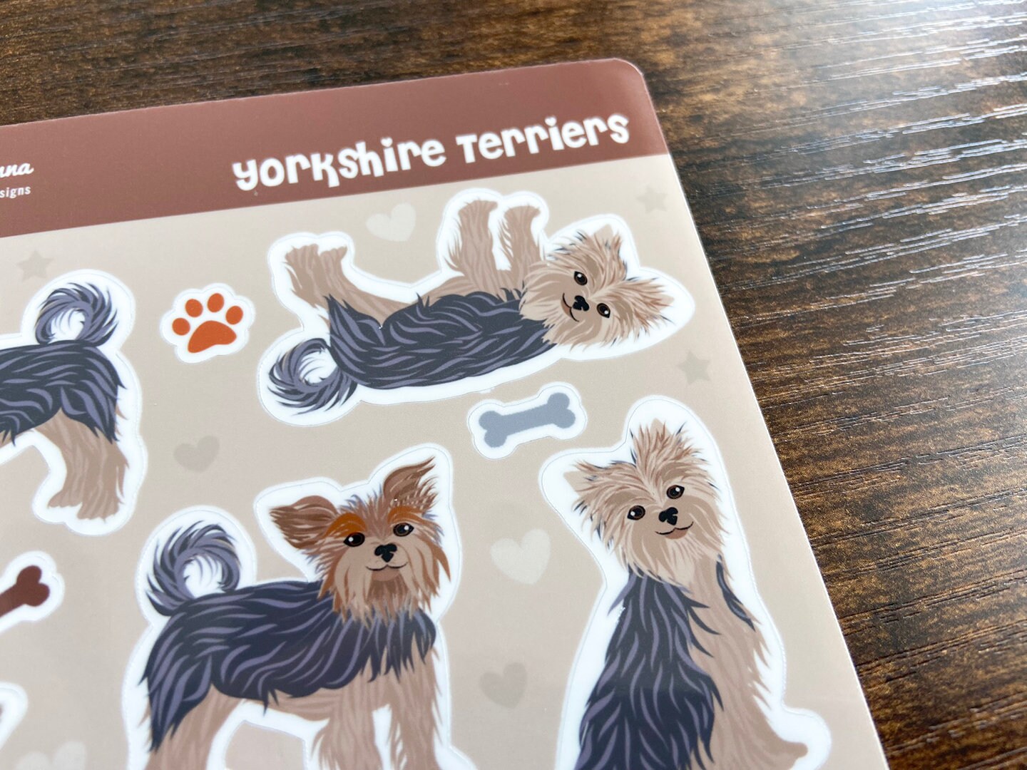 Yorkshire Terrier Sticker Sheet Glossy Vinyl Cute Yorkie Dog - Etsy