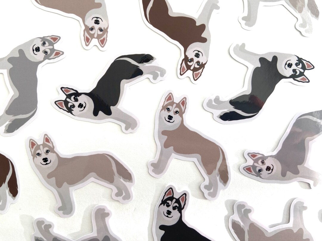 Husky Die Cut Sticker Waterproof Vinyl Sticker Siberian Husky Dog ...