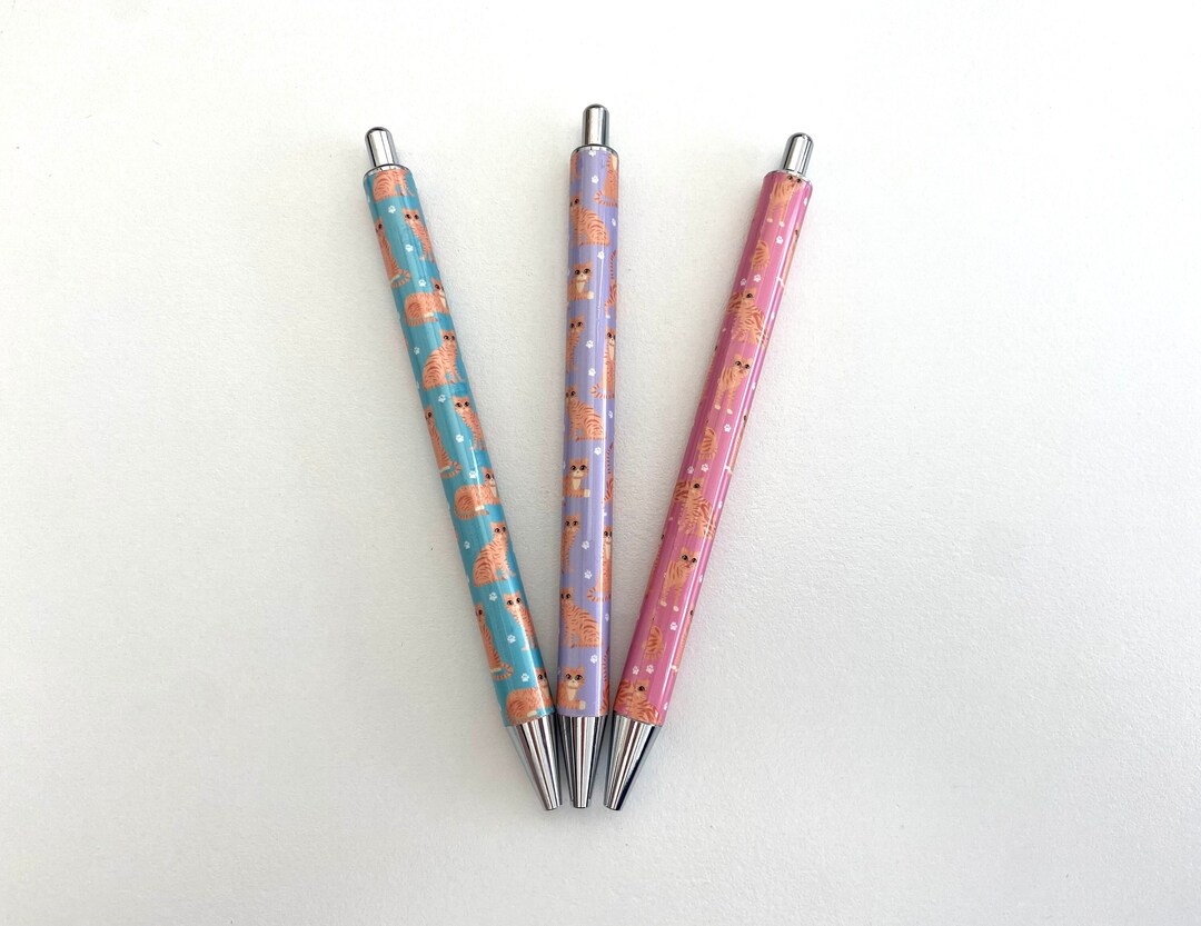 Orange Tabby Cats GEL Pen Epoxy Resin Pen Cute Ginger Tabby Orange Cat ...