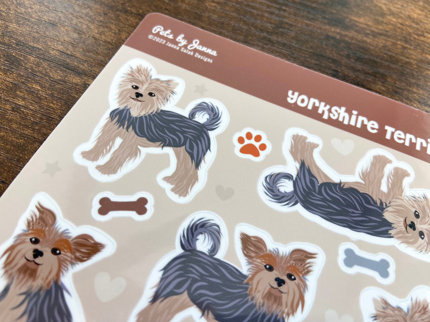 Yorkshire Terrier Sticker Sheet: Glossy Vinyl Yorkie Dog Stickers - Etsy