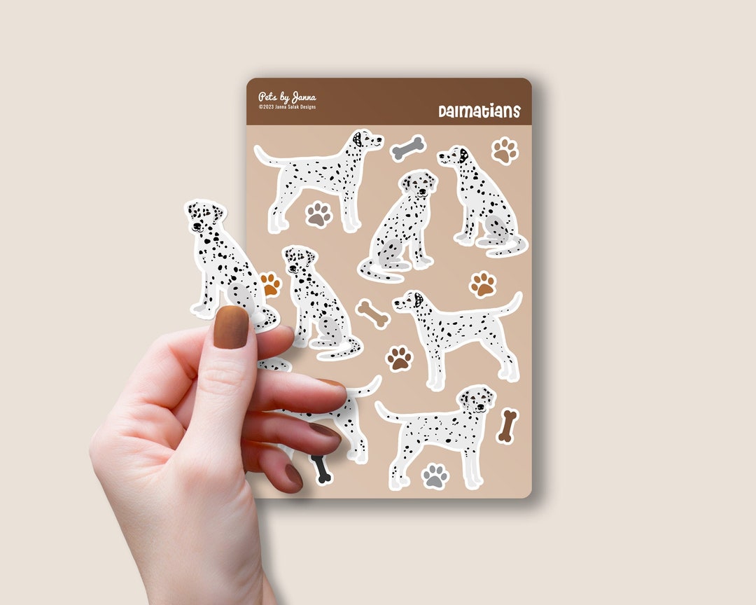 Dalmatian Sticker Sheet, Glossy Vinyl Water-resistant Decals - Etsy