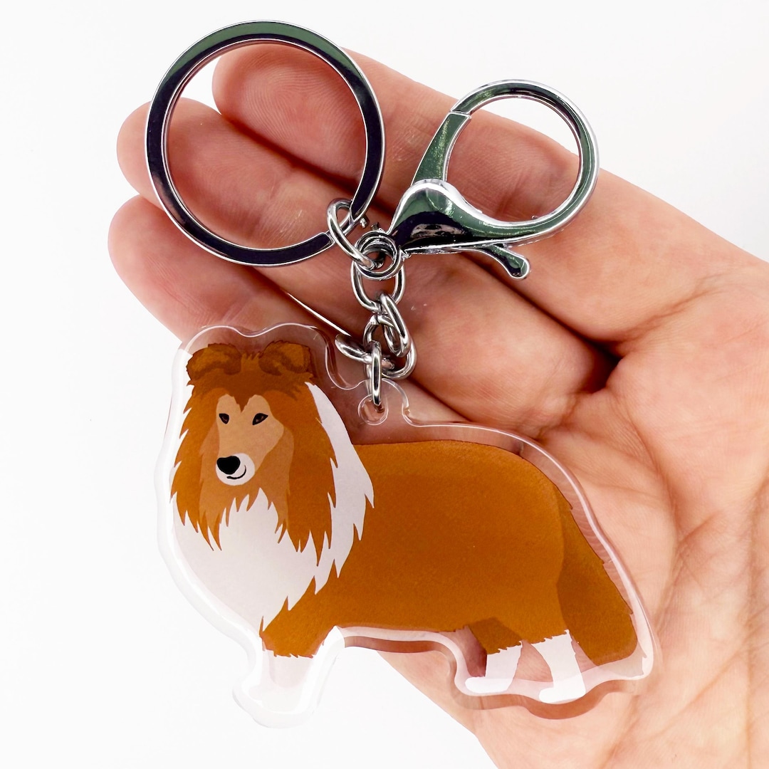 Mahogany Sable Sheltie Keychain, Cute Dog Charm - Etsy