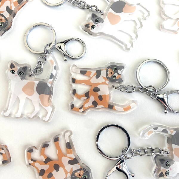 Calico Cat Keychain - Etsy