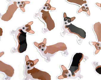 Concerned Corgi Die-cut Stickers, Funny Corgi Vinyl Sticker, Welsh ...