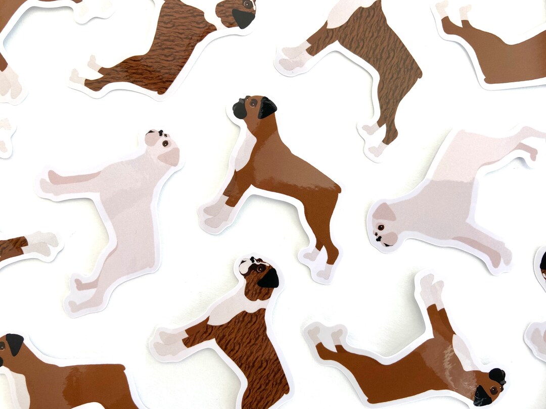 Boxer Dog Sticker Waterproof Die Cut Vinyl Sticker Boxers Stickers - Etsy