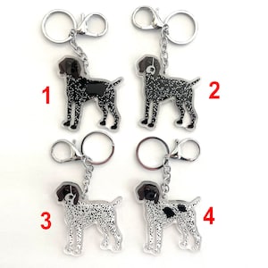 Black German Shorthaired Pointer Keychain Cute Charm Clear Plastic and ...
