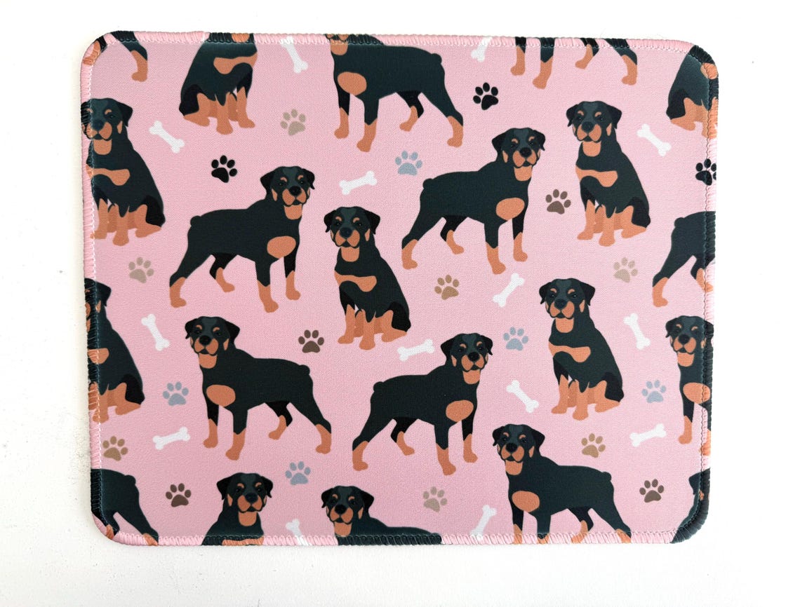 Rottweiler Mousepad Cute Rottweilers Dog 10" X 8" Mouse Mat - Etsy