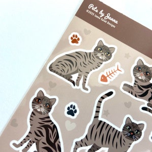 Tabby Cat Sticker Sheet: Glossy Vinyl, Water-resistant - Etsy