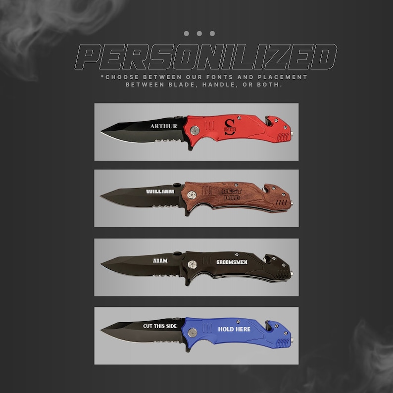 Bison River Rescue Knife | 4 1/2" Rescue Knife. Personalized With ...