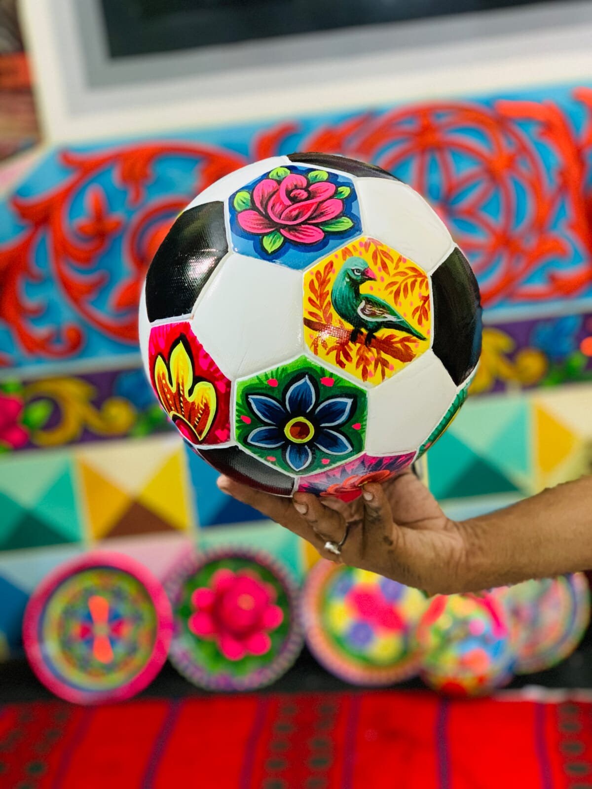 Truck Art Football | Pakistani Folk Paintings | Decorative Truck Art ...