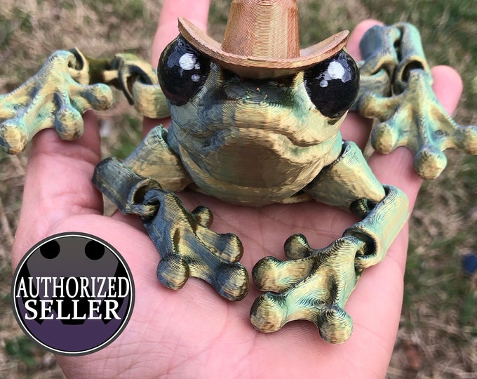 Cowboy Frog- Flexi Pet - 3D Printed Articulated Pet -emotional Support ...