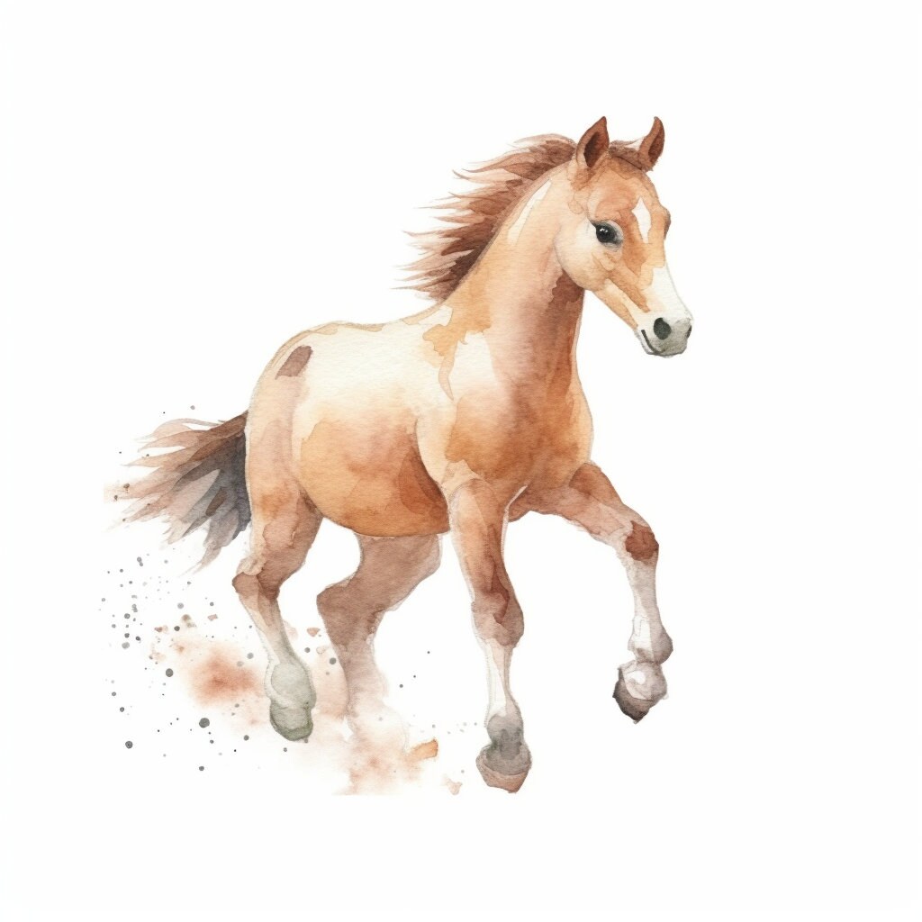 Horse Clipart Set of 12 PNG Watercolor Horse Clipart Bundle - Etsy