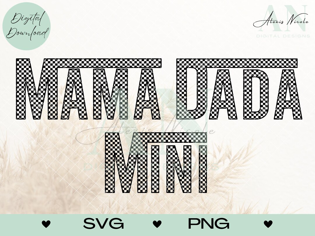 Checkered Mama Dada Mini Matching Family Shirts SVG Cut File, Cricut ...