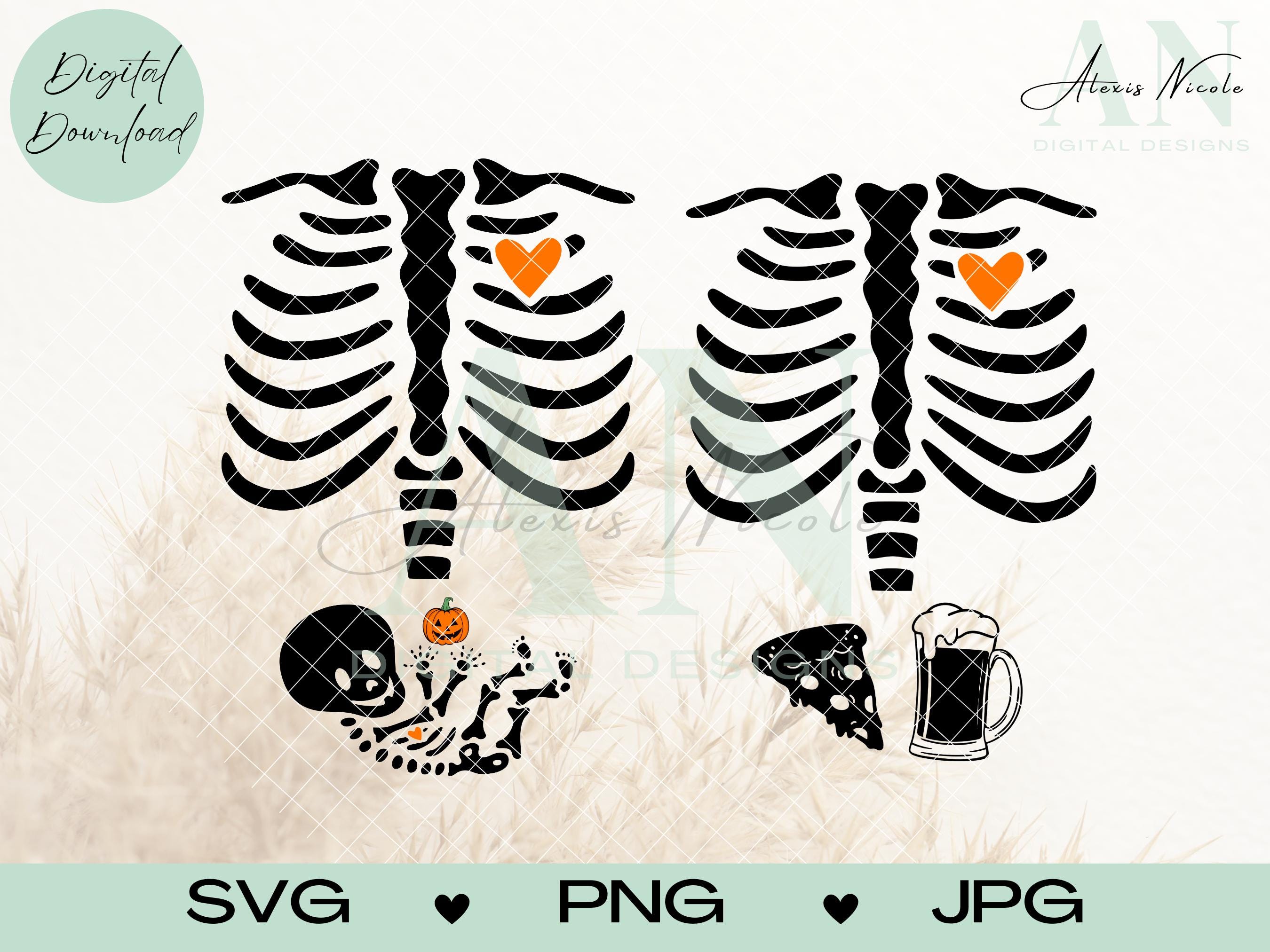 Skeleton Pregnancy Announcement SVG PNG Cut File, Cricut/silhouette Cut ...