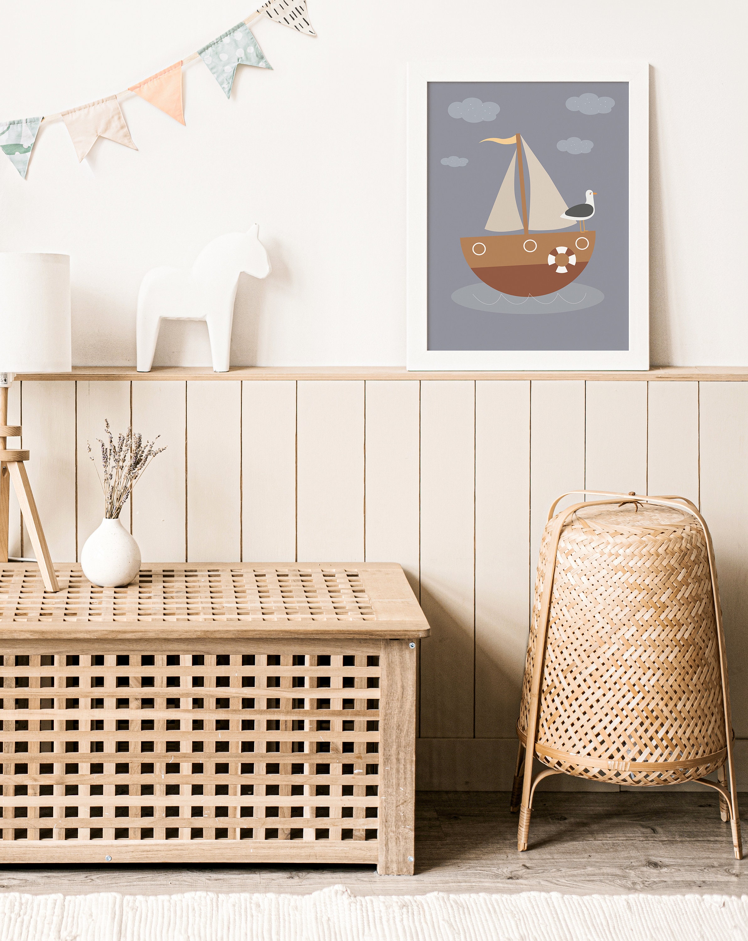Nautical Nursery Print, Ship Poster for Kids Room, Sail Boat Art, Kids ...