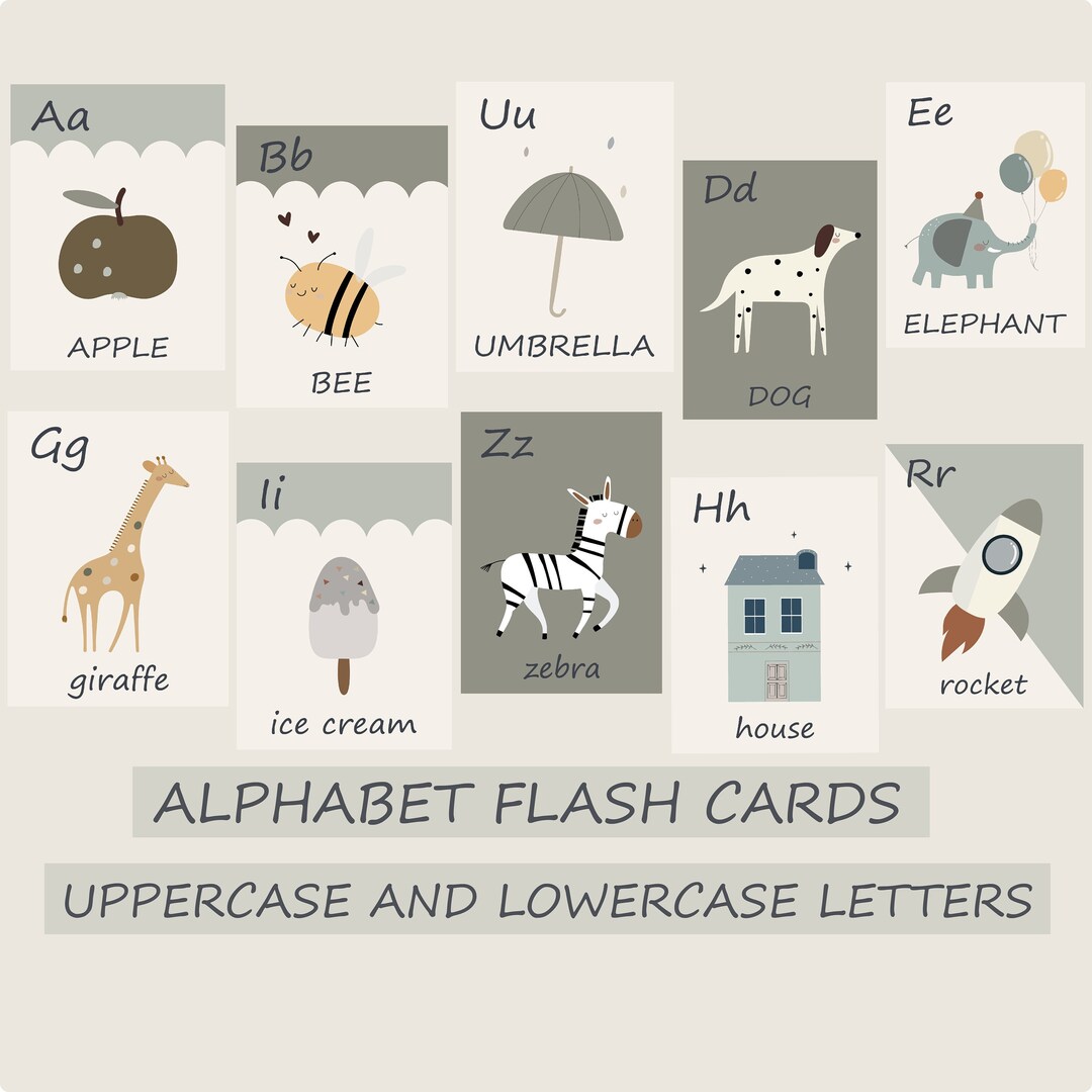 Printable Alphabet Flash Cards, Uppercase and Lowercase Letters ...