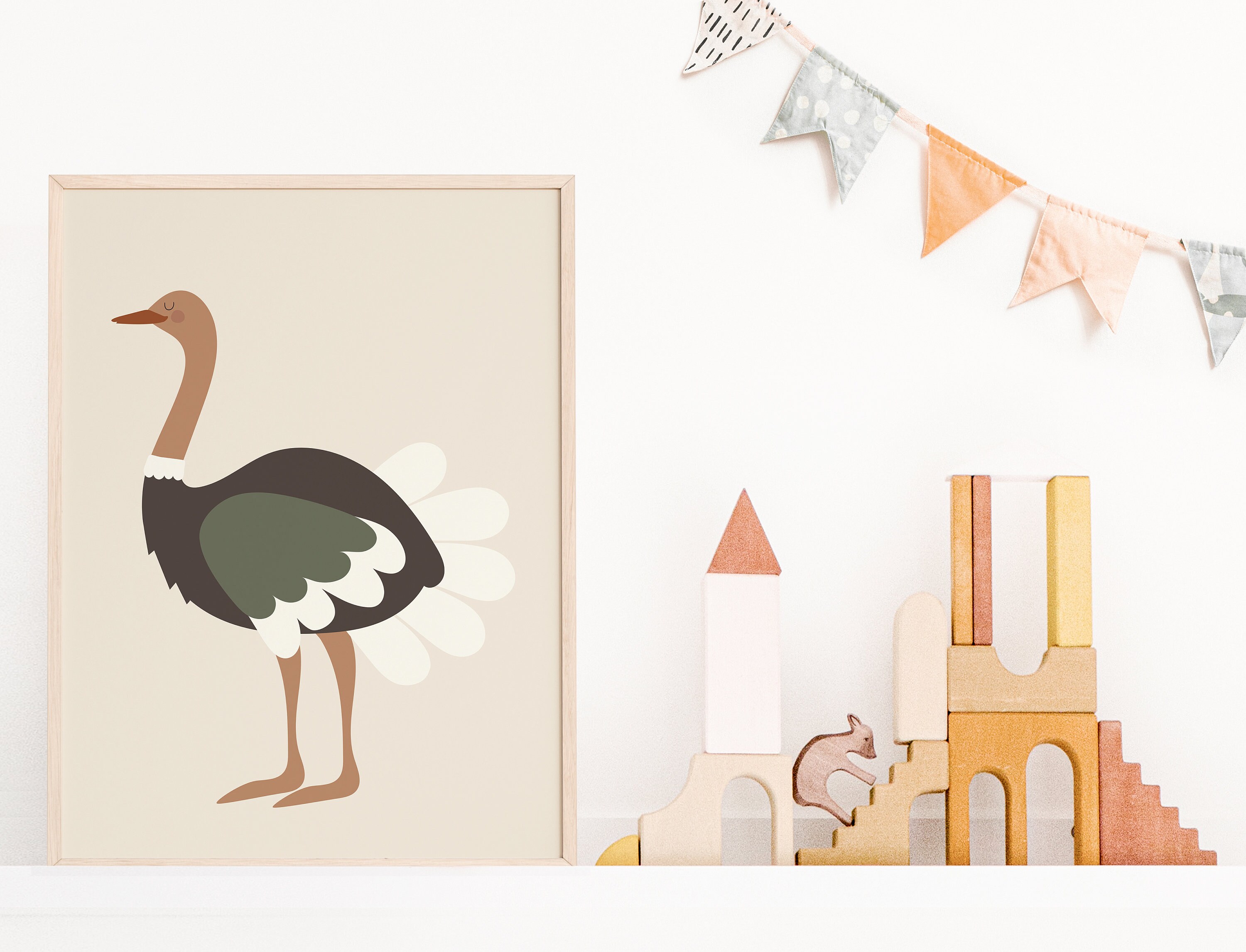 Ostrich Print for Kids Room Baby Animal Wall Art Gender - Etsy