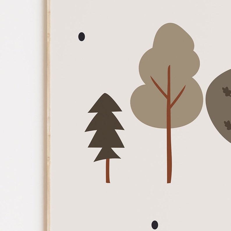 Tree Silhouette Wall Art for Nursery Downloadable Forest Art - Etsy