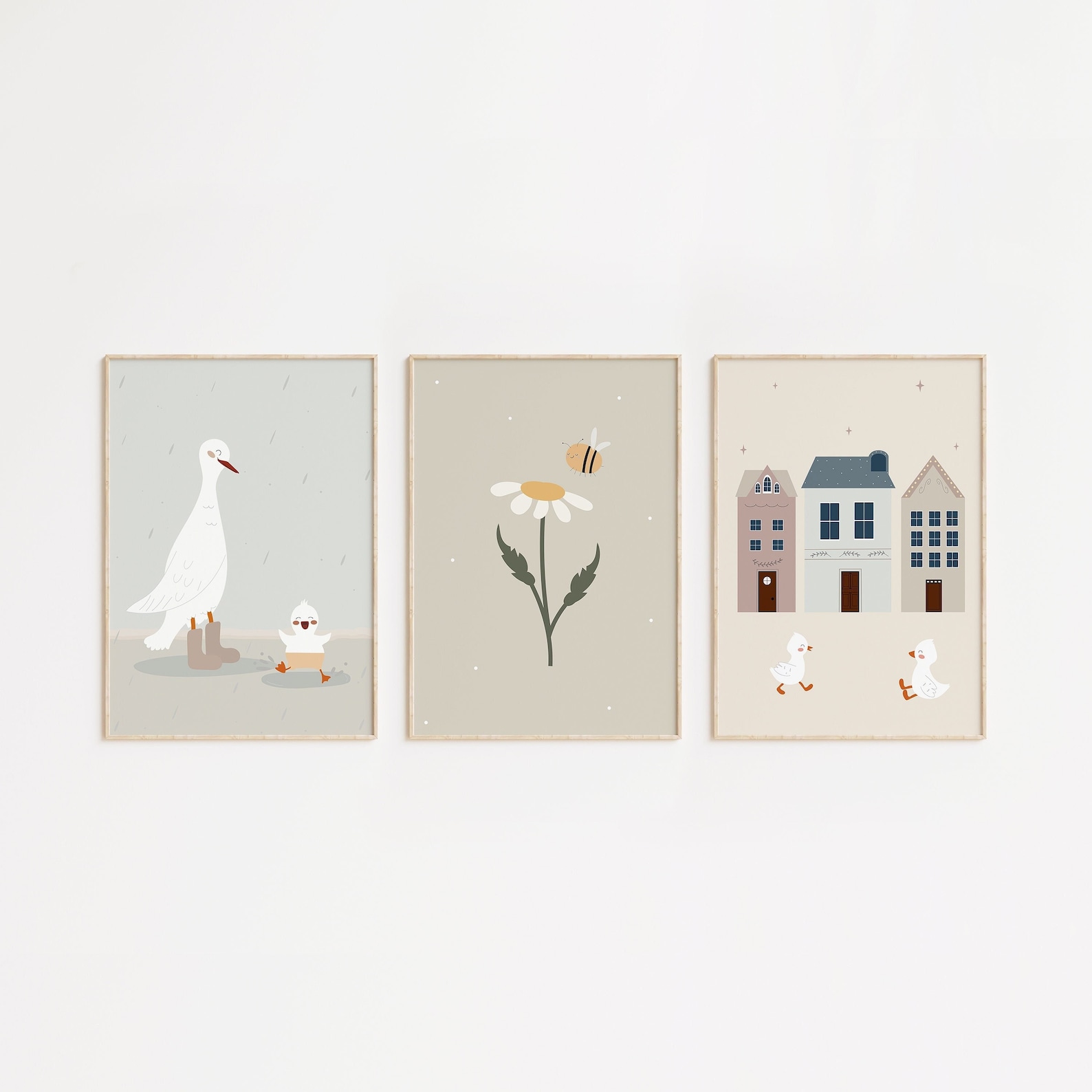Goose Print, Bundle of 3, Versatile Print, Goose Nursery Art, Gender ...