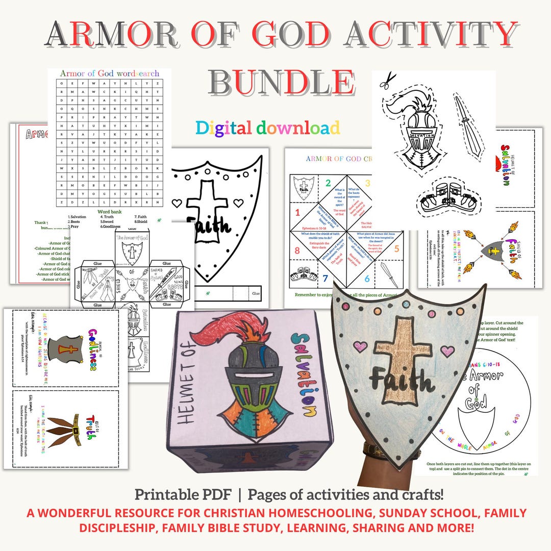 Armor of God Activity Bundle: Christian Homeschool & Sunday School (PDF ...