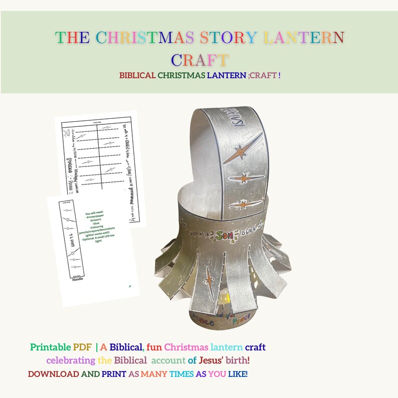 Christmas Biblical Lantern Craft, Birth of Jesus Lantern, Sunday School ...