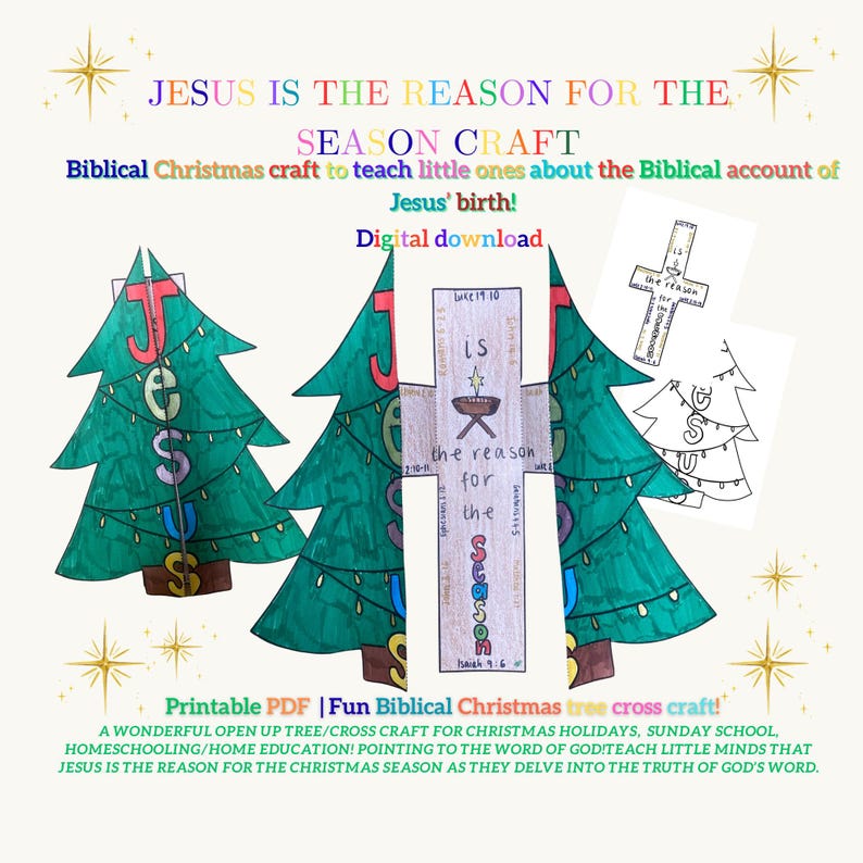 Jesus is the Reason for the Season Christmas Tree Cross Craft,sunday ...
