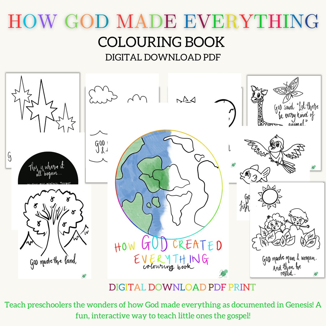 Printable Colouring Book Days of Creation, How God Created Everything ...