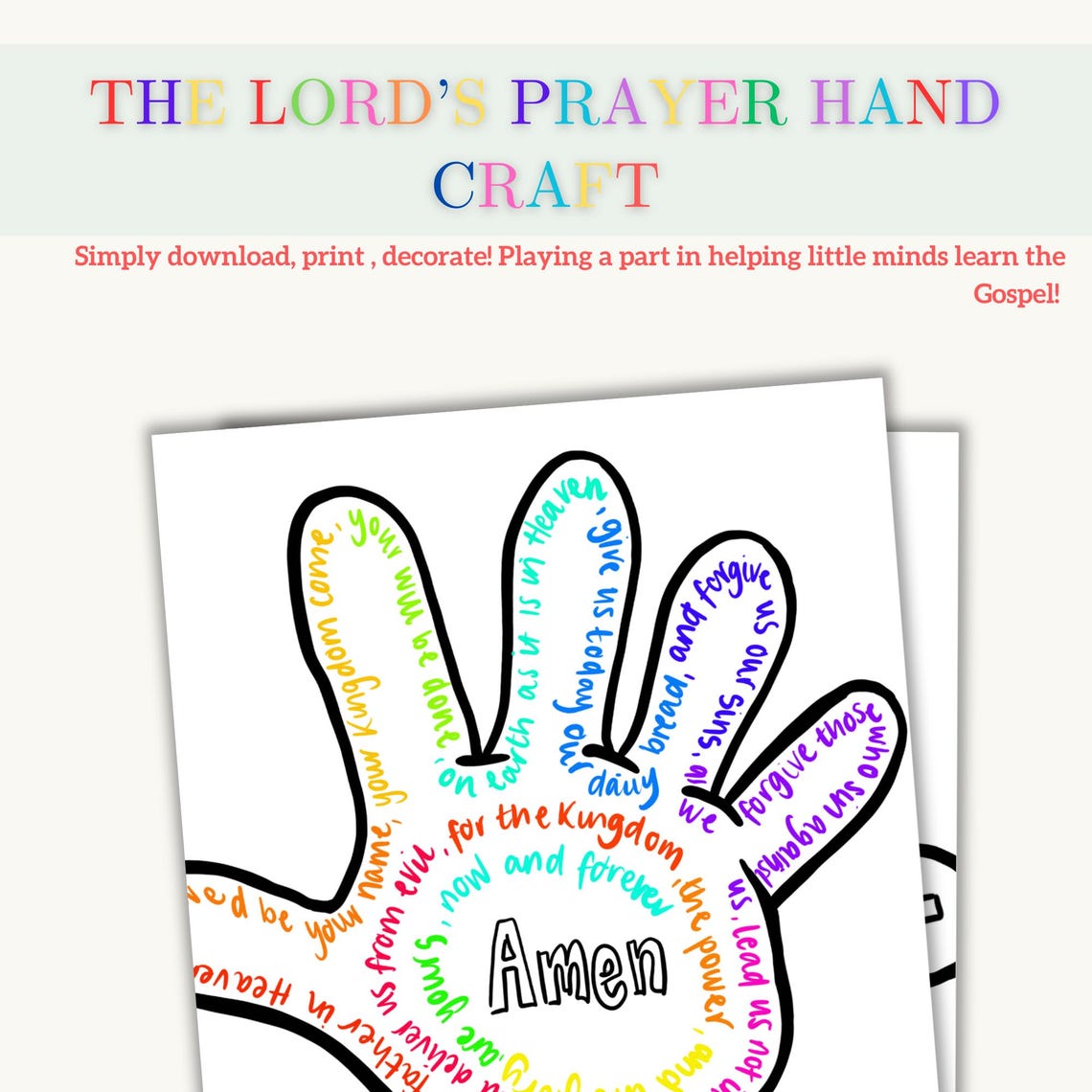 The Lord's Prayer Craft,biblical Sunday School Activity,christian ...