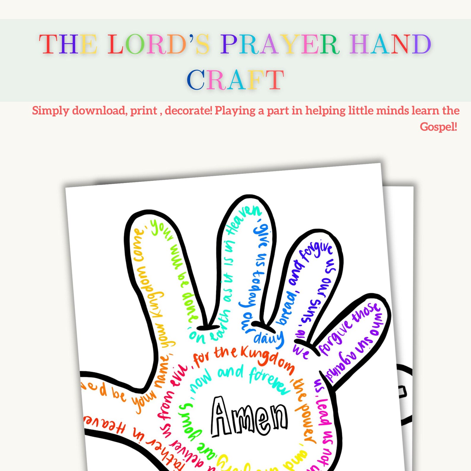 The Lord's Prayer Craft,biblical Sunday School Activity,christian ...