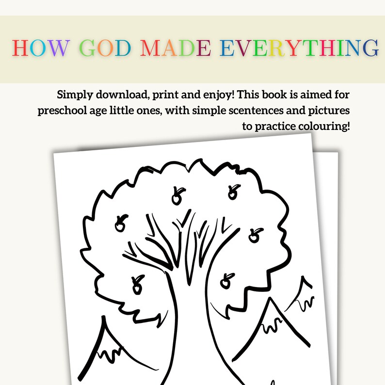 Printable Colouring Book Days of Creation, How God Created Everything ...