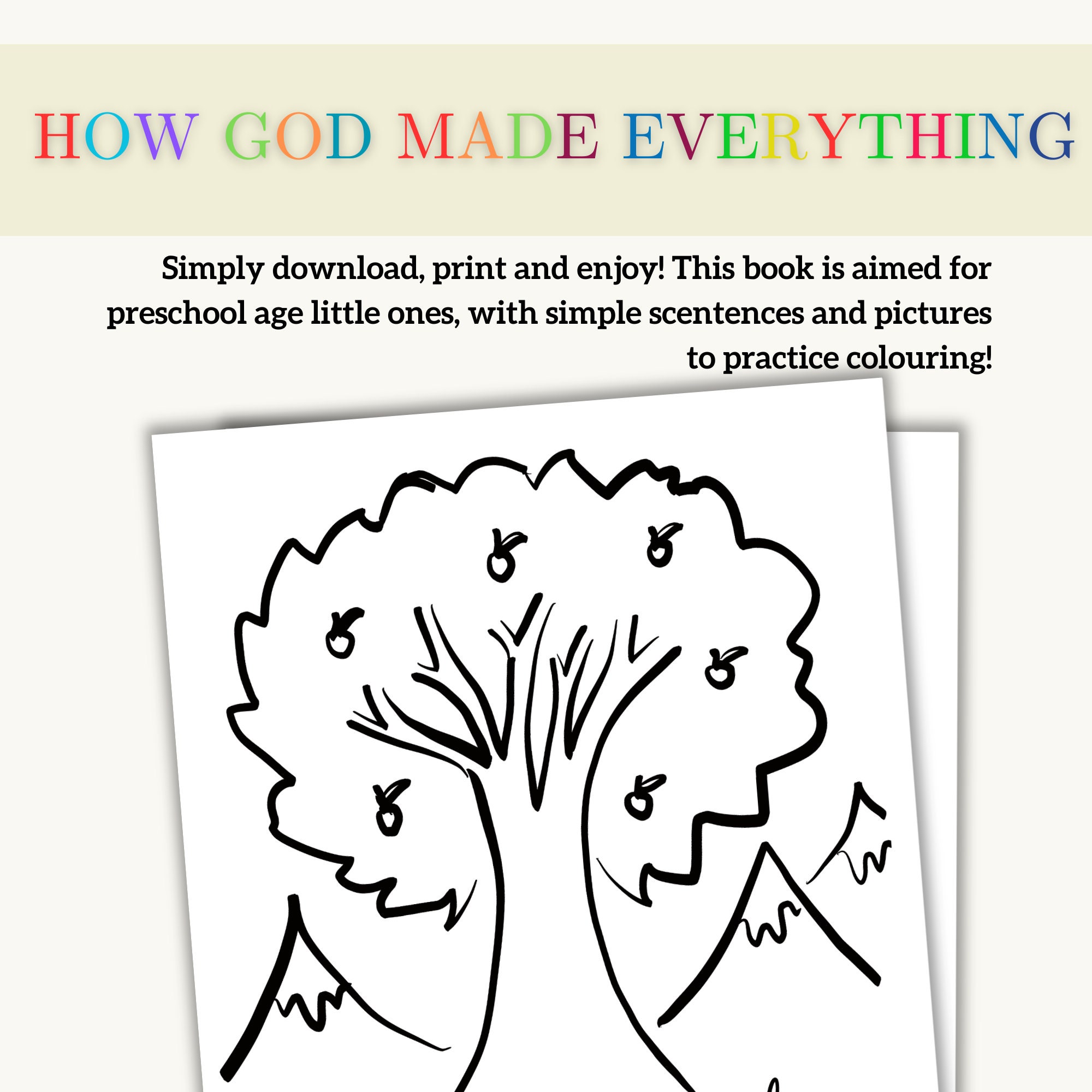Printable Colouring Book Days of Creation, How God Created Everything ...