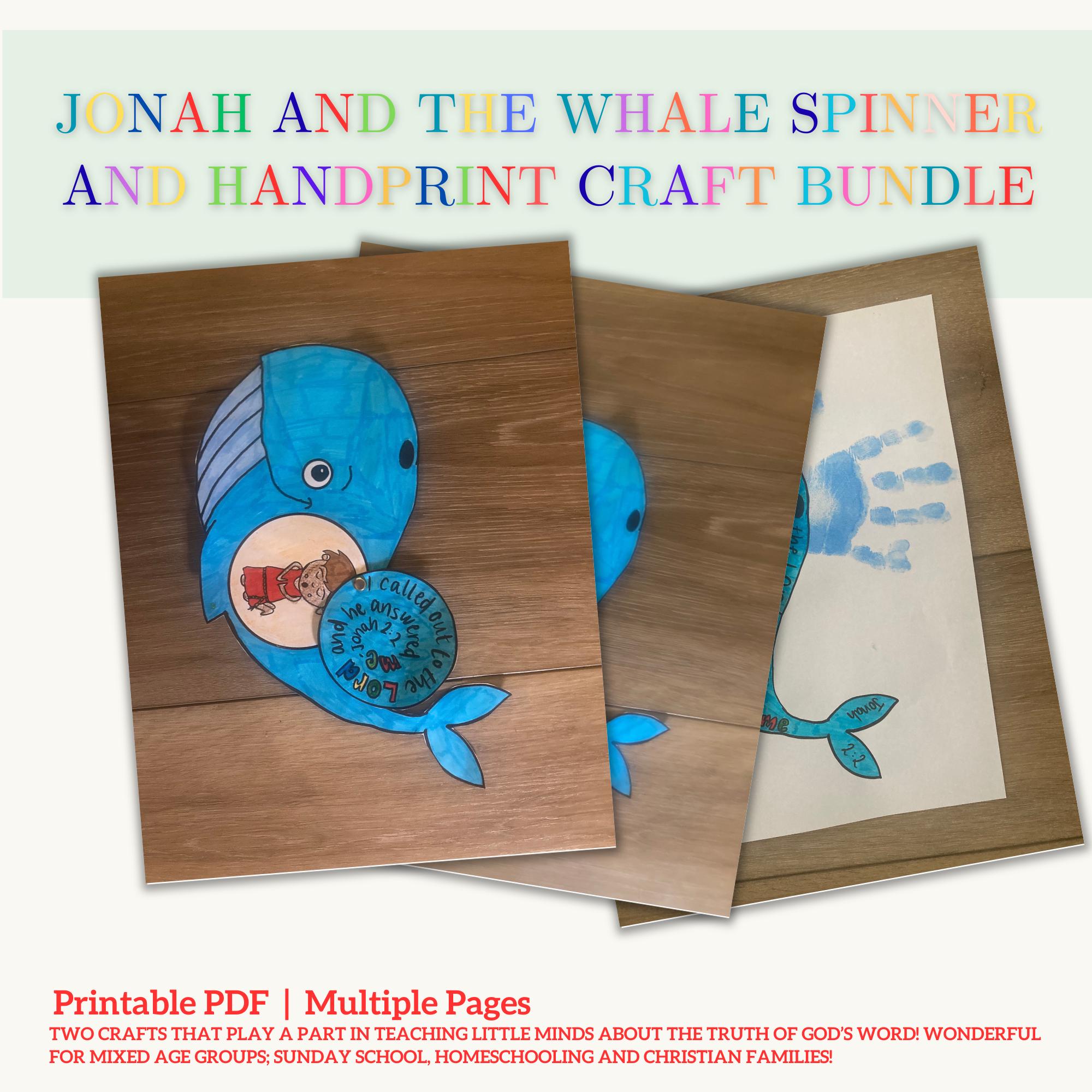 Jonah and the Whale Spinner & Handprint Craft Bundle: Sunday School ...
