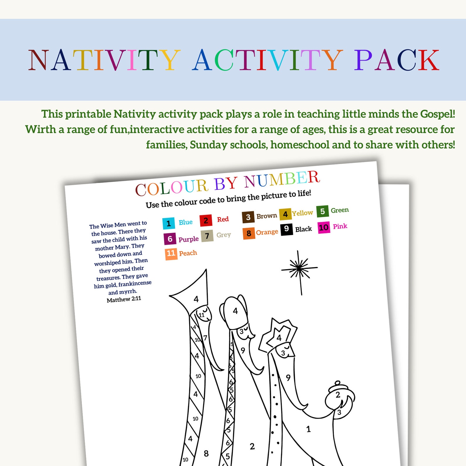 Christmas Nativity Activity Pack: Christian Printable (digital Download ...