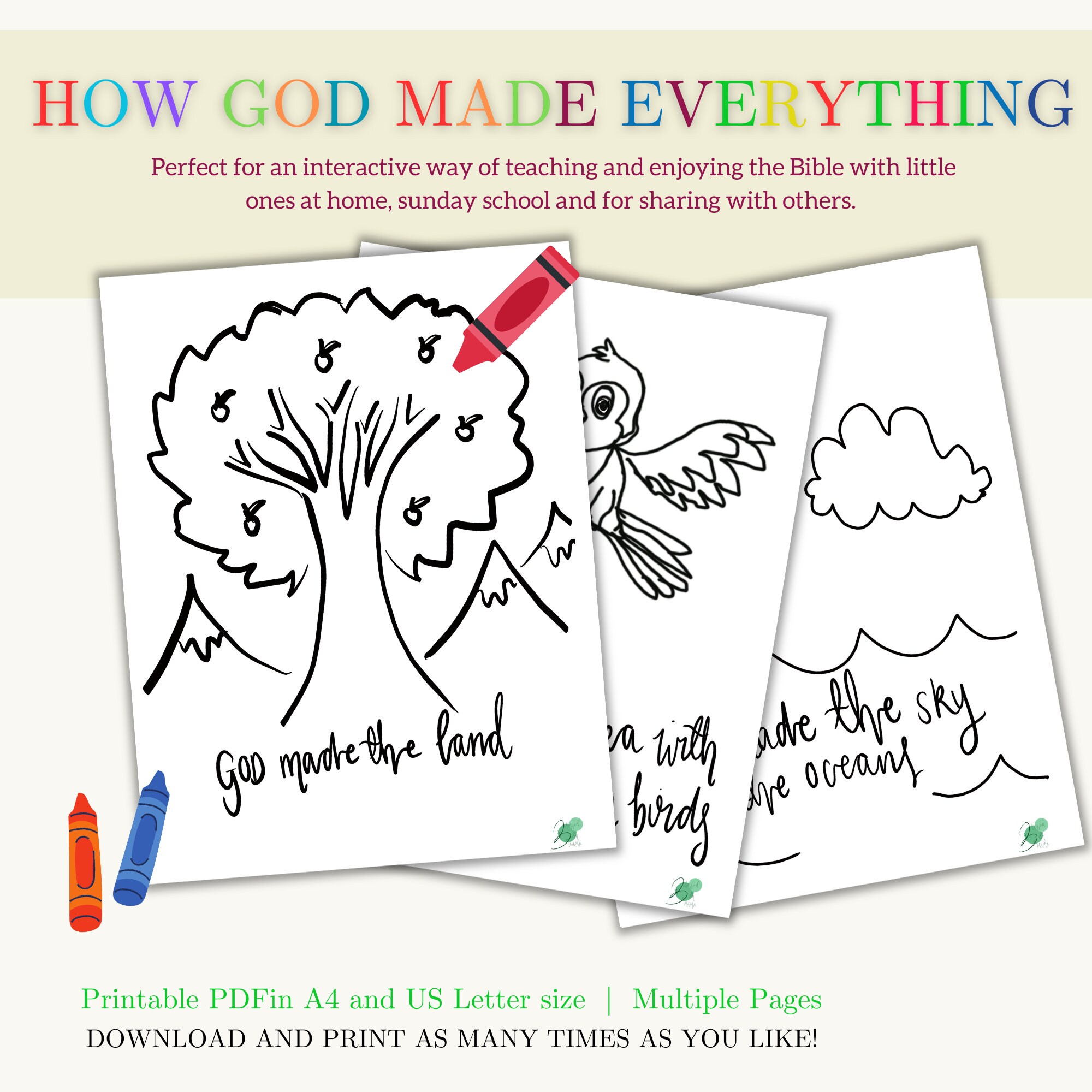 Printable Colouring Book Days of Creation, How God Created Everything ...