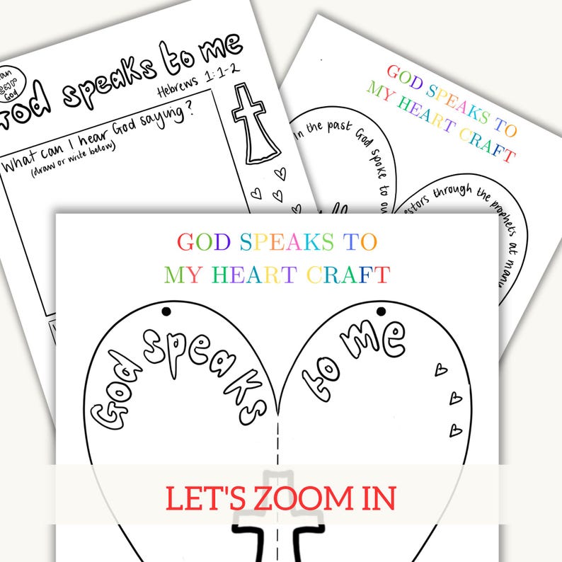 God Speaks to My Heart Craft and Worksheet,sunday School Lesson ...