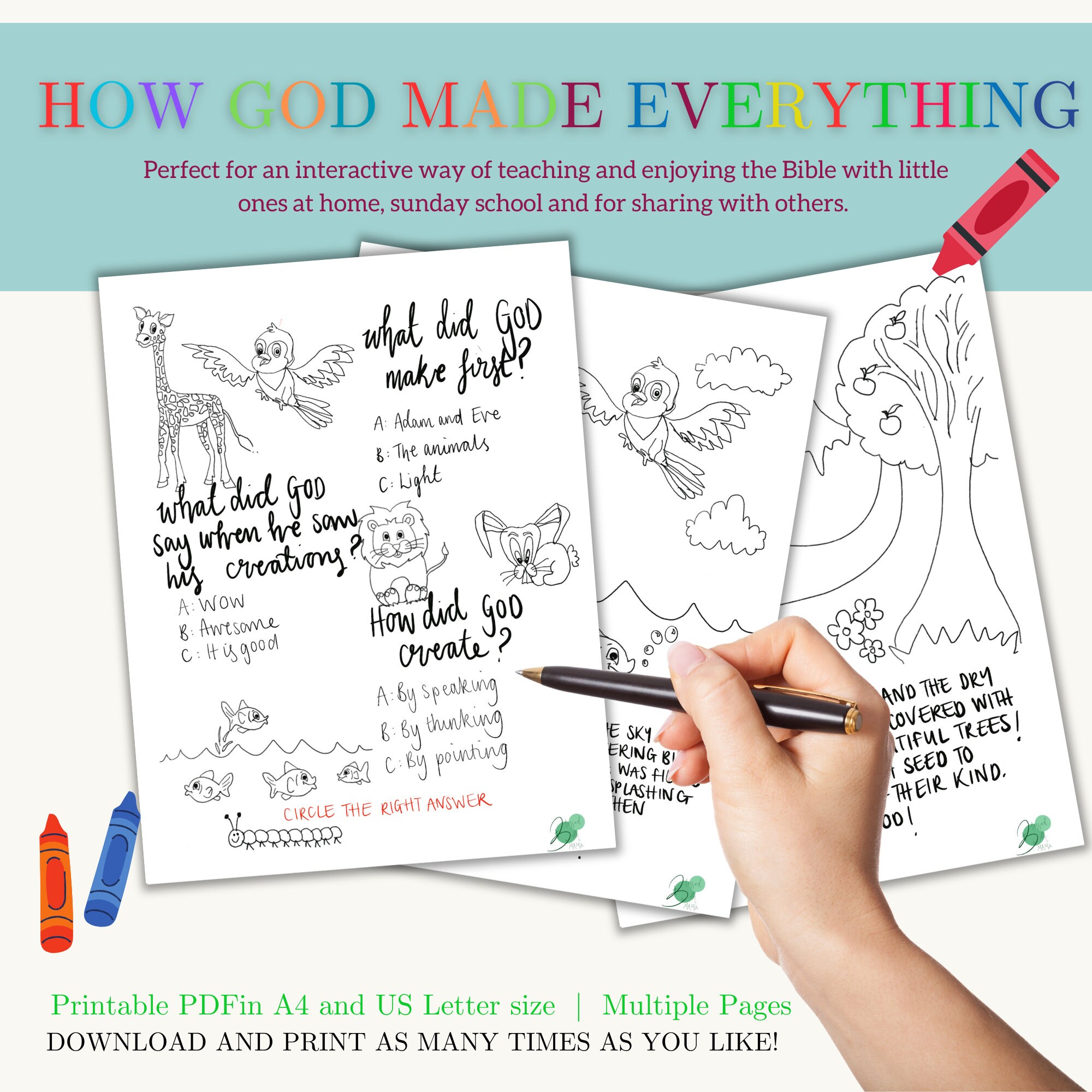 How God Made Everything Digital Download Colouring Book, Taken From ...