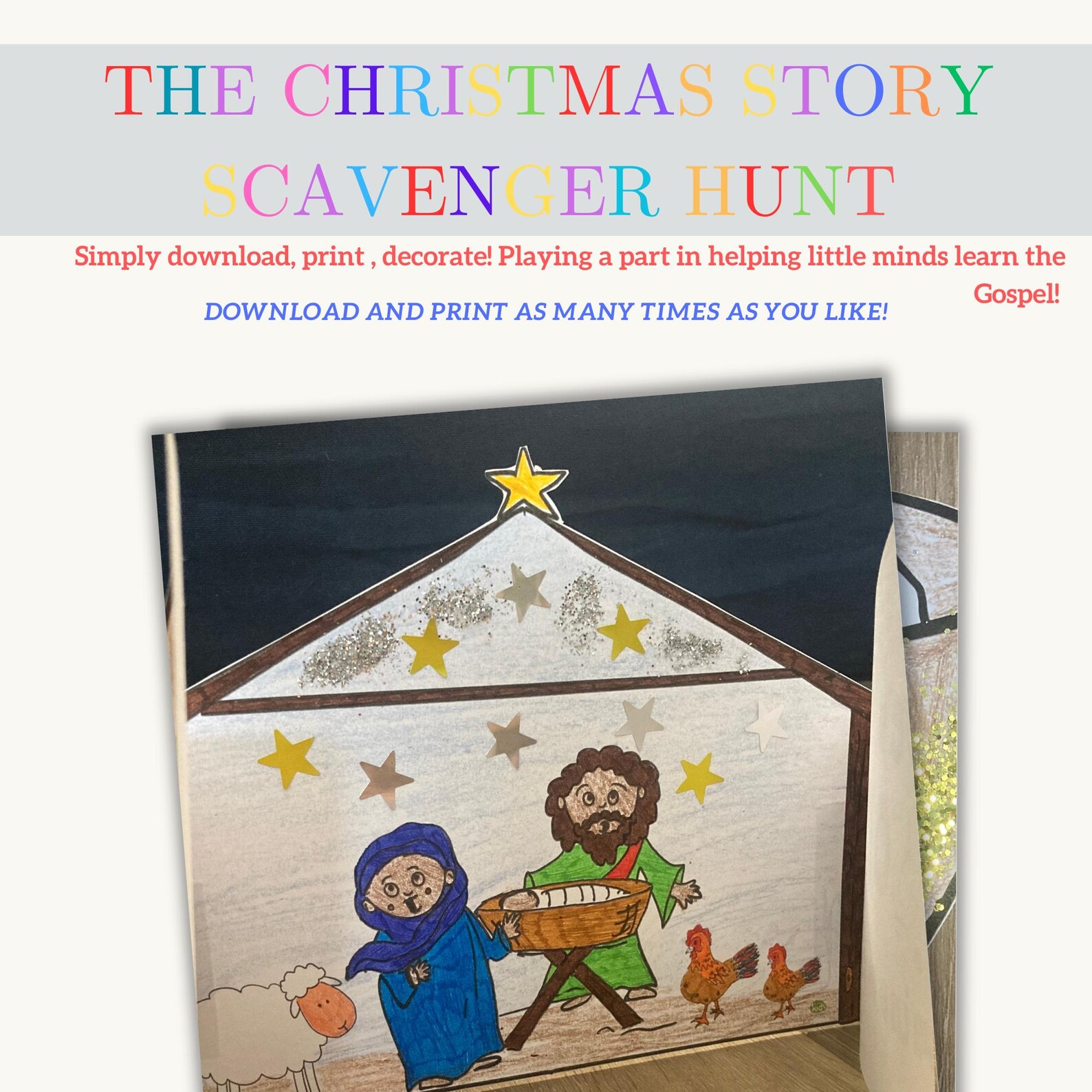 The Christmas Story Nativity Stable Craft,manger God is With Us Craft ...