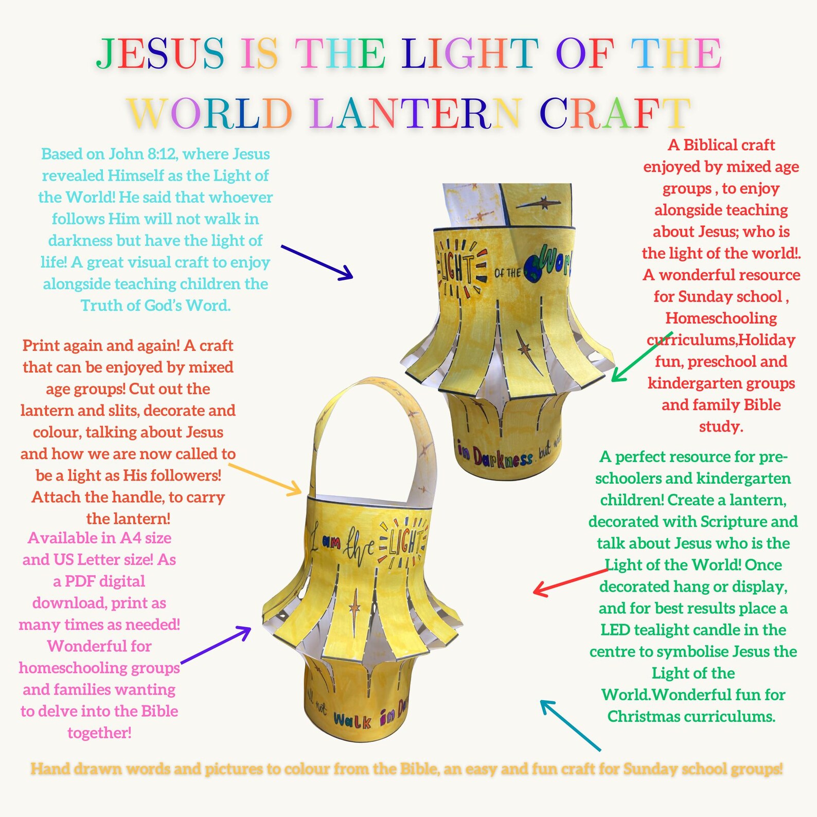 Jesus is the Light of the World Lantern Craft, Follower of Jesus ...
