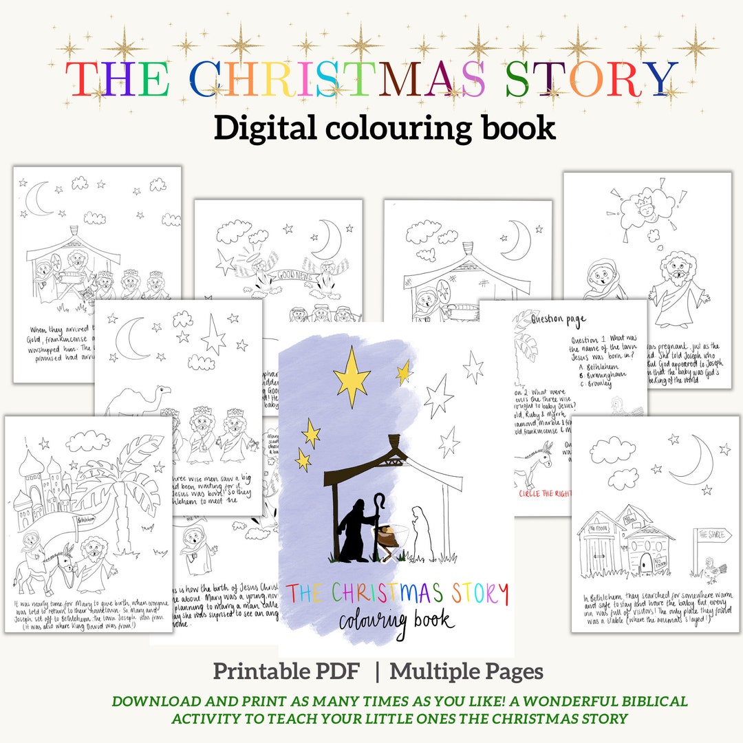 Christmas Story Colouring Book, Digital Download,biblical Colouring ...