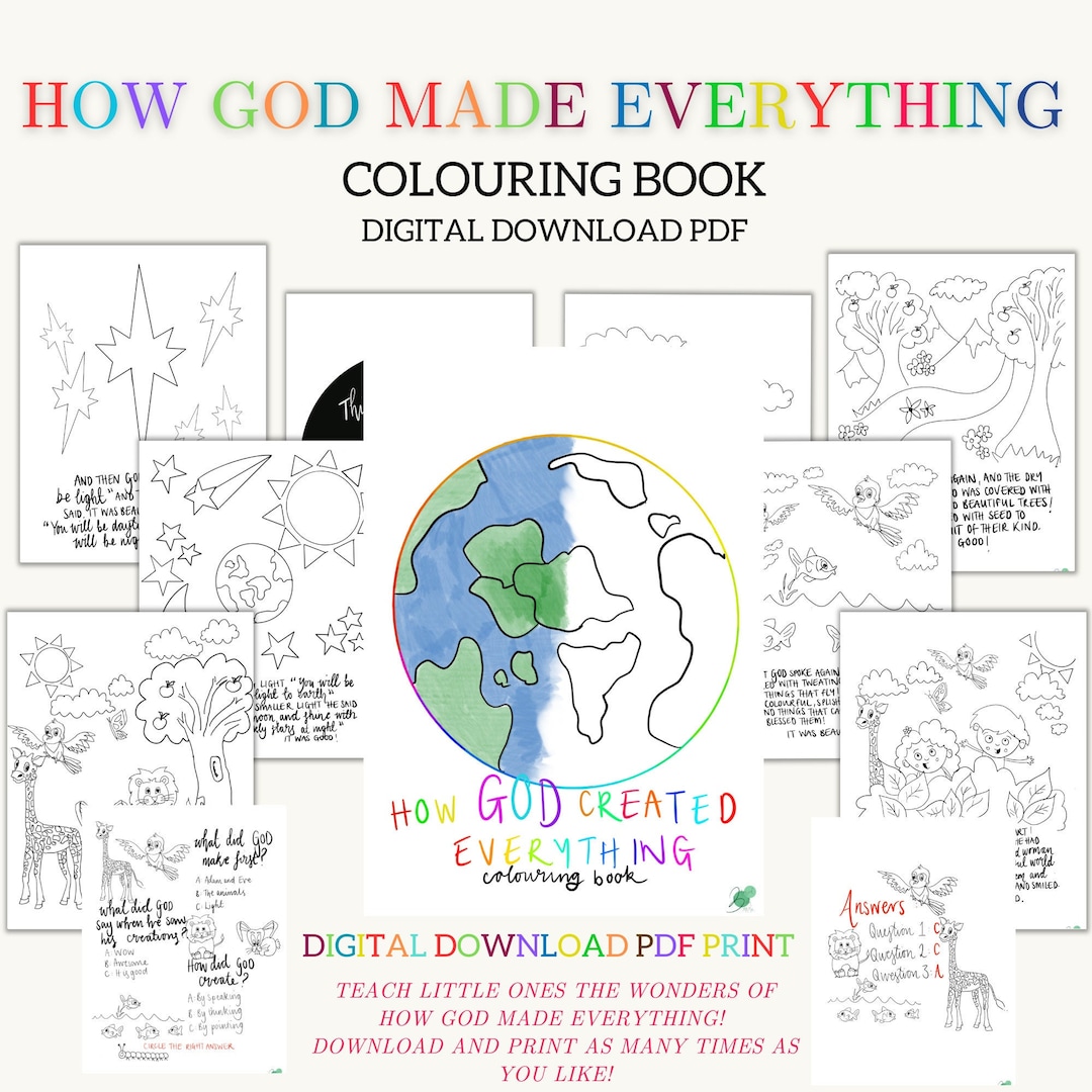 How God Made Everything Digital Download Colouring Book, Taken From ...