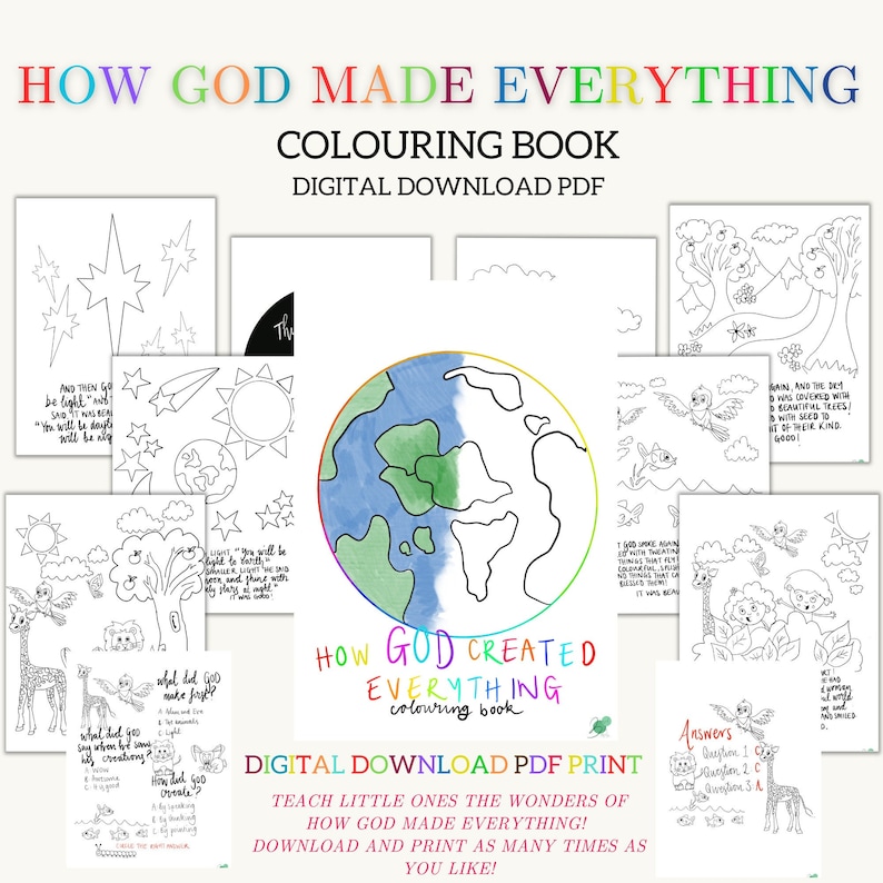 How God Made Everything Digital Download Colouring Book, Taken From ...
