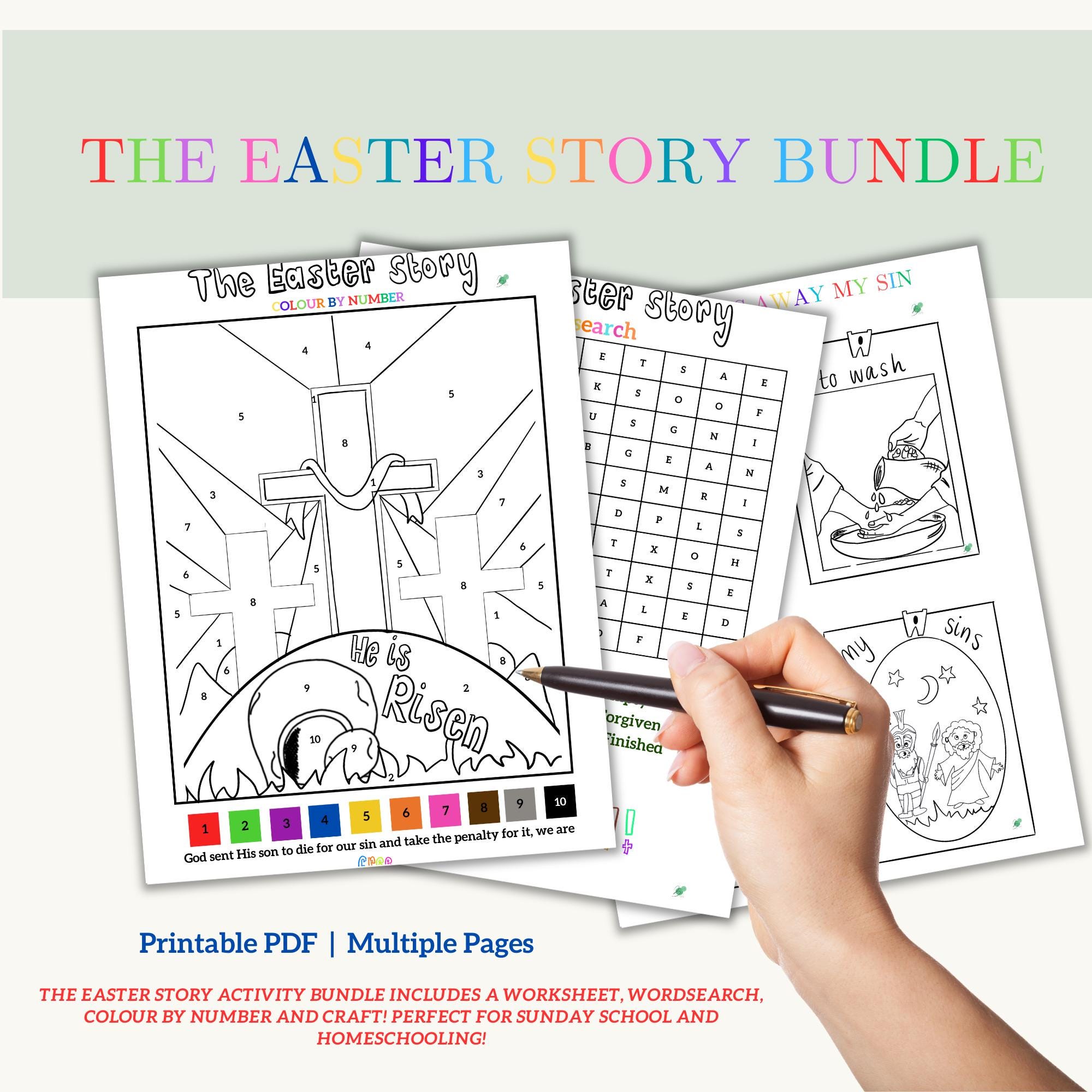 The Easter Story Activity and Lesson Bundle, Christian Homeschool ...