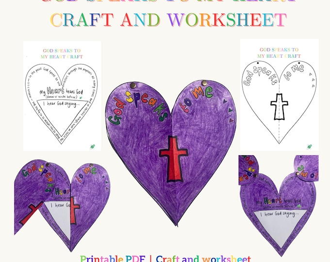 God Speaks to My Heart Craft and Worksheet,sunday School Lesson ...