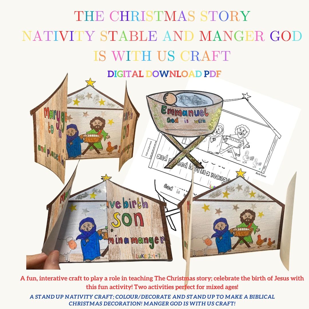 The Christmas Story Nativity Stable Craft,manger God is With Us Craft ...