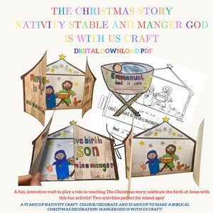 The Christmas Story Nativity Stable Craft,manger God is With Us Craft ...