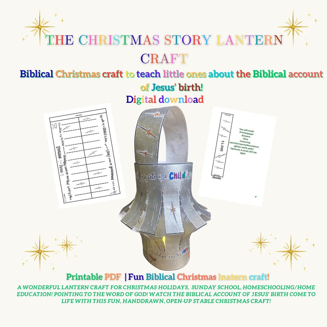 Christmas Biblical Lantern Craft, Birth of Jesus Lantern, Sunday School ...