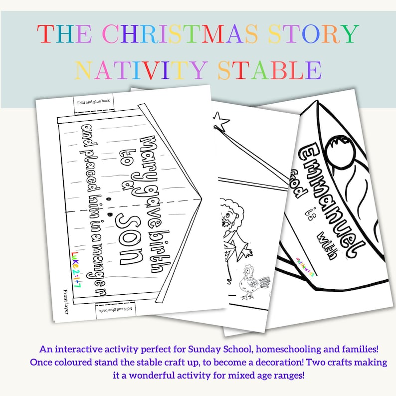 The Christmas Story Nativity Stable Craft,manger God is With Us Craft ...